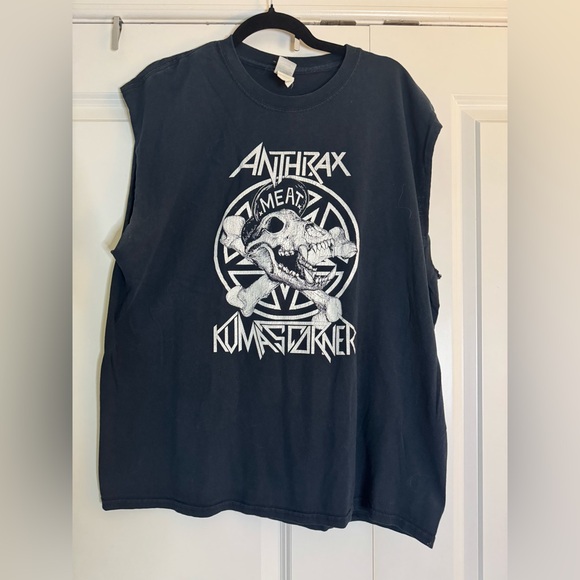 Gildan | Shirts | Rare Anthrax Kumas Corner Skull Tshirt Sleeveless ...
